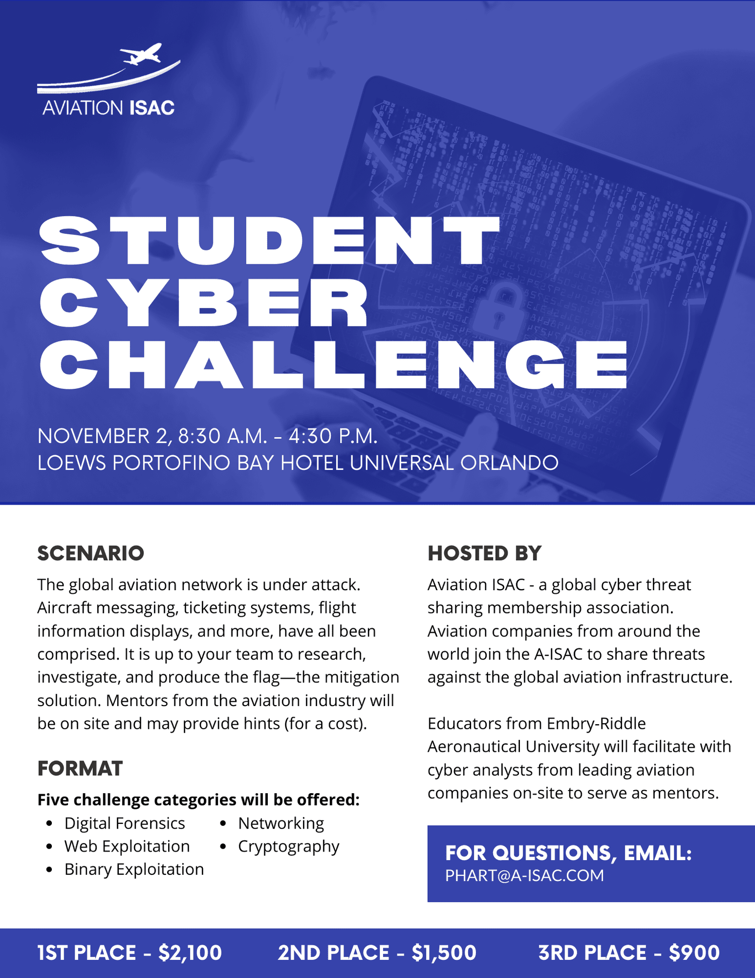 Aviation ISAC - Student Cyber Challenge | Cyber Florida at USF